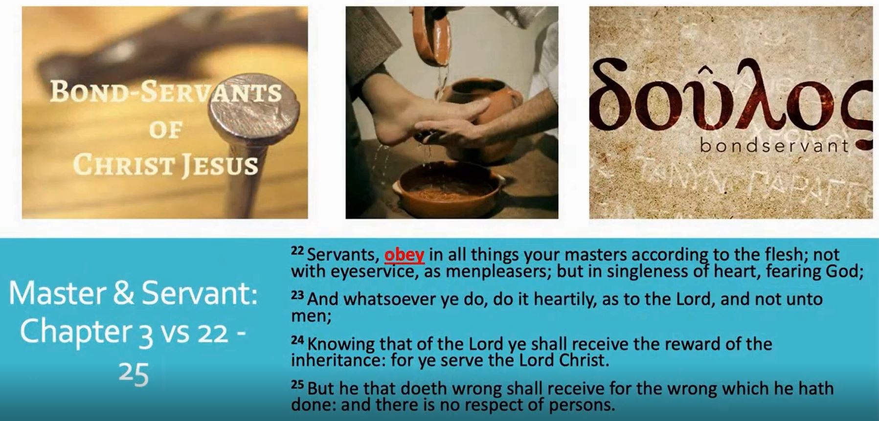 Masters and servants – Daniel Bishop – Light for the Last Days