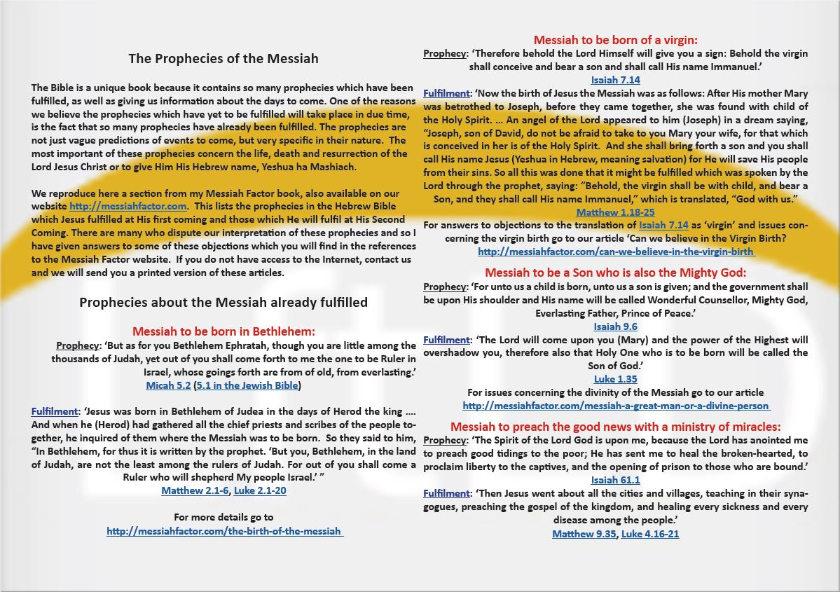 The Prophecies of the Messiah – Light for the Last Days
